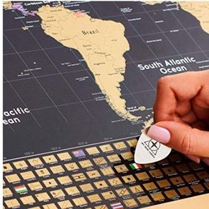 Accessories | World Map Watch With Scratch Off Wall Map | Poshmark